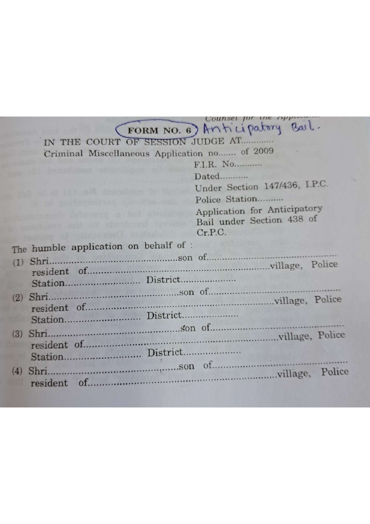 Anticipatory bail - Bba.llb (H) - Studocu