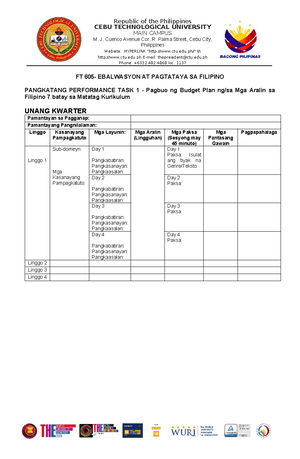 Filipino 4 Modyul 1 Fourth Quarter - ST. ANGELUS OF SICILY ACADEMY Ipil ...
