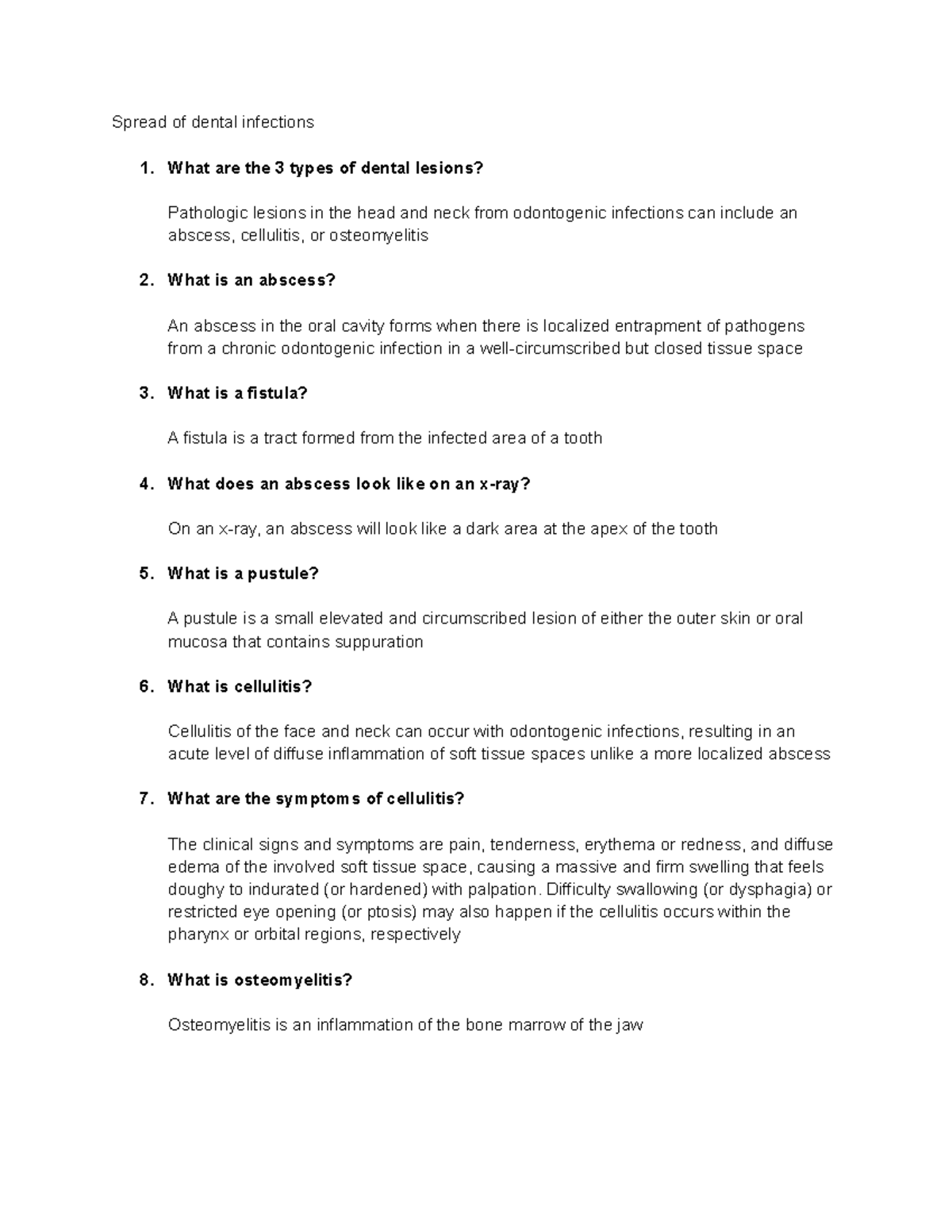 Spread of dental infections dhyg 219 - Spread of dental infections 1 ...