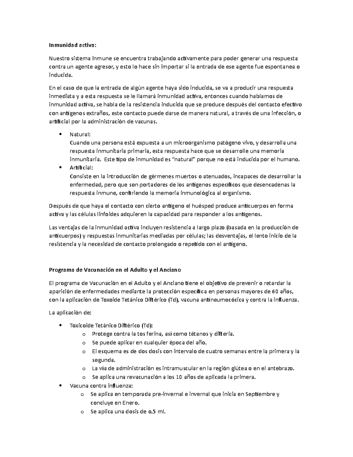 Inmunidad activa - Inmunidad activa: Nuestro sistema inmune se ...