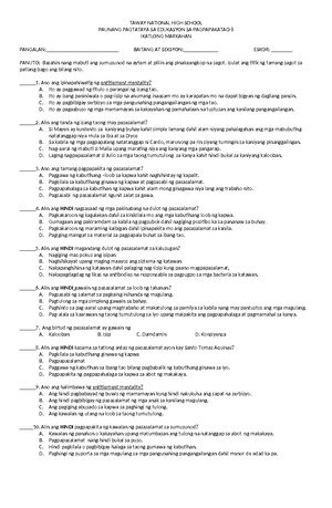1st summative test 1st quarter - a. pumice stone b. nail buffer c ...
