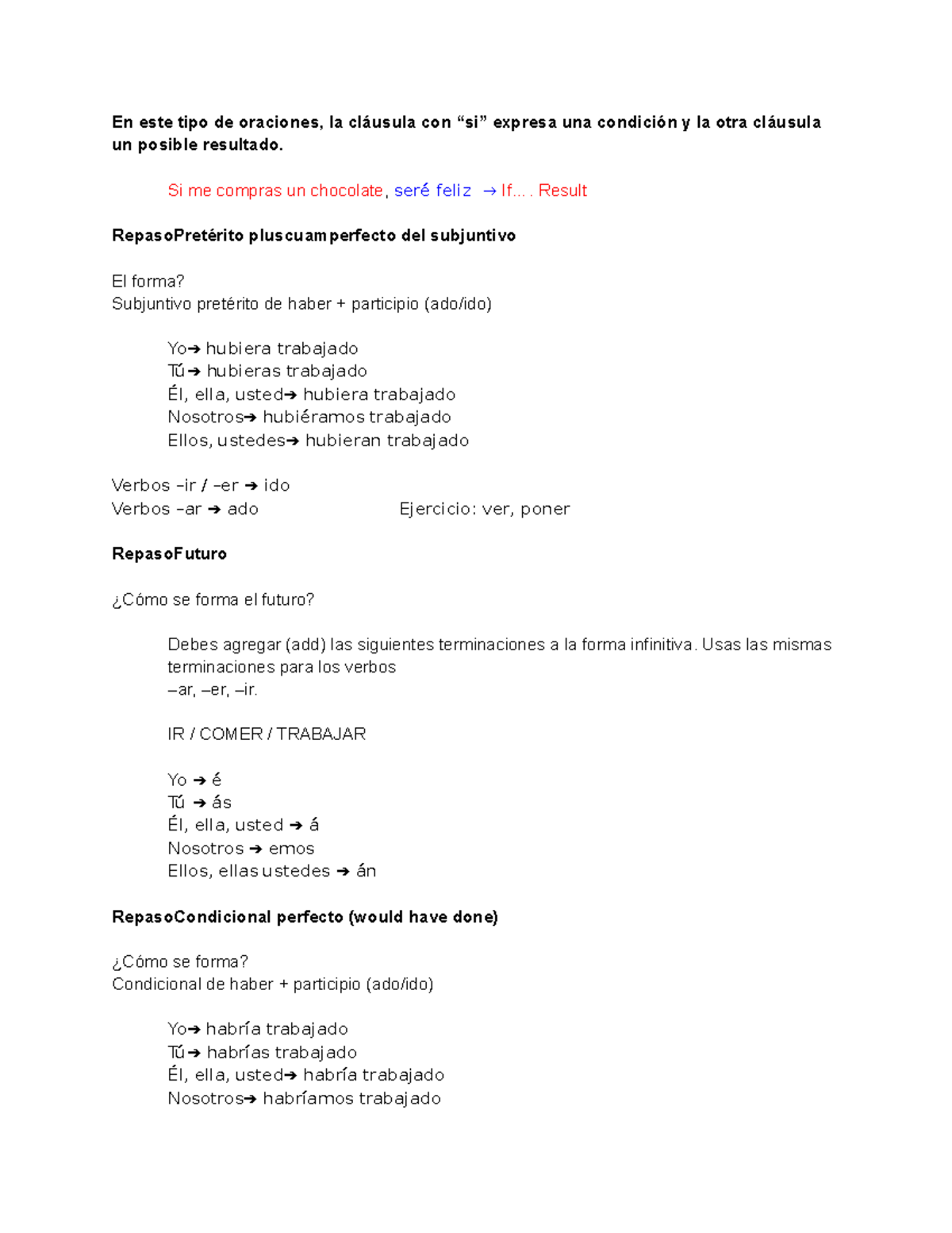 Si Clauses and the subjunctive - En este tipo de oraciones, la cláusula ...