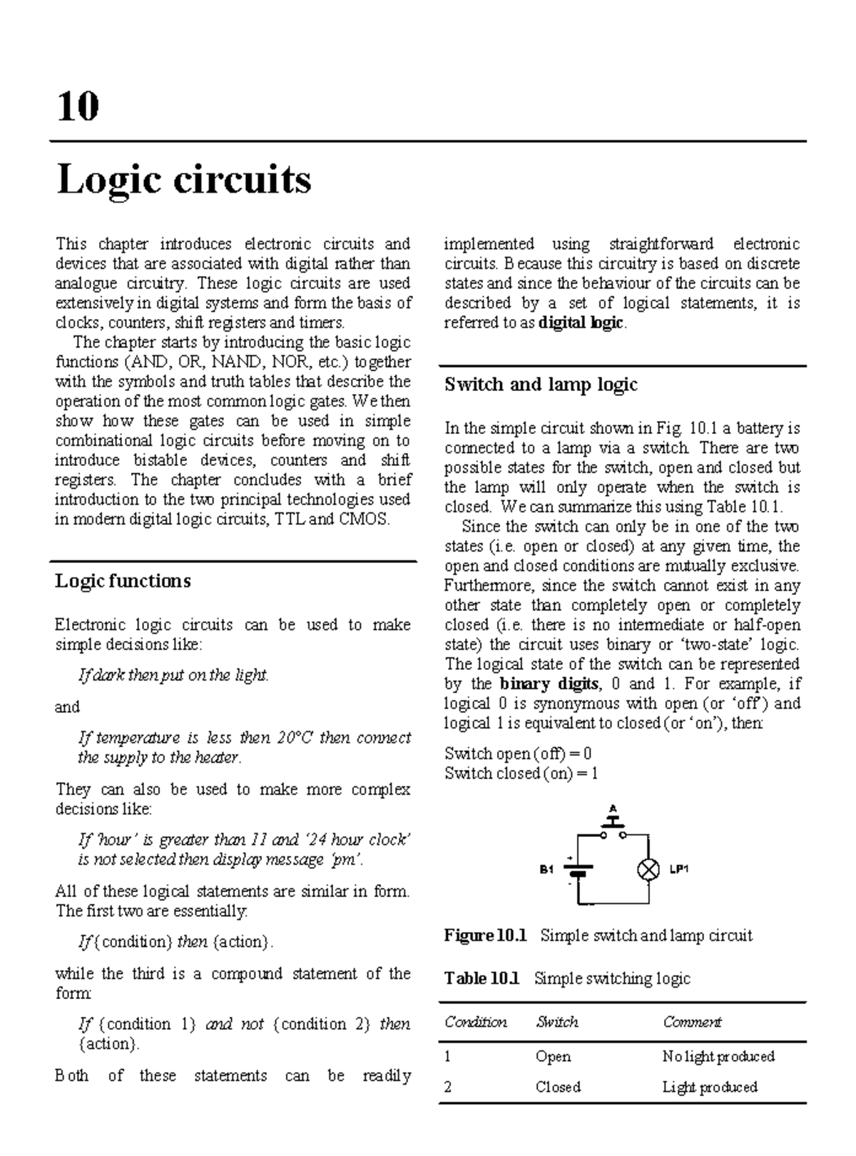 Electronic circuits-194-207 - 10 Logic circuits This chapter introduces ...