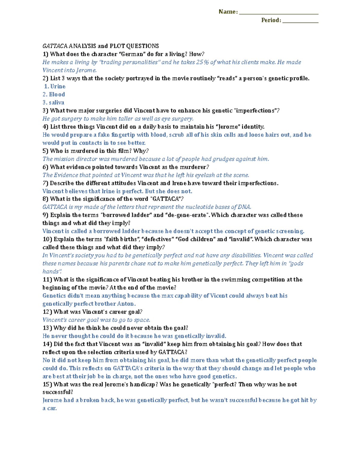 Gattaca Movie German