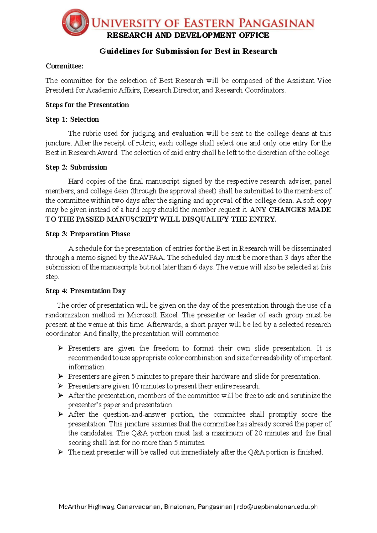 Best in Research Guidelines Revised May 21 2024 - RESEARCH AND ...