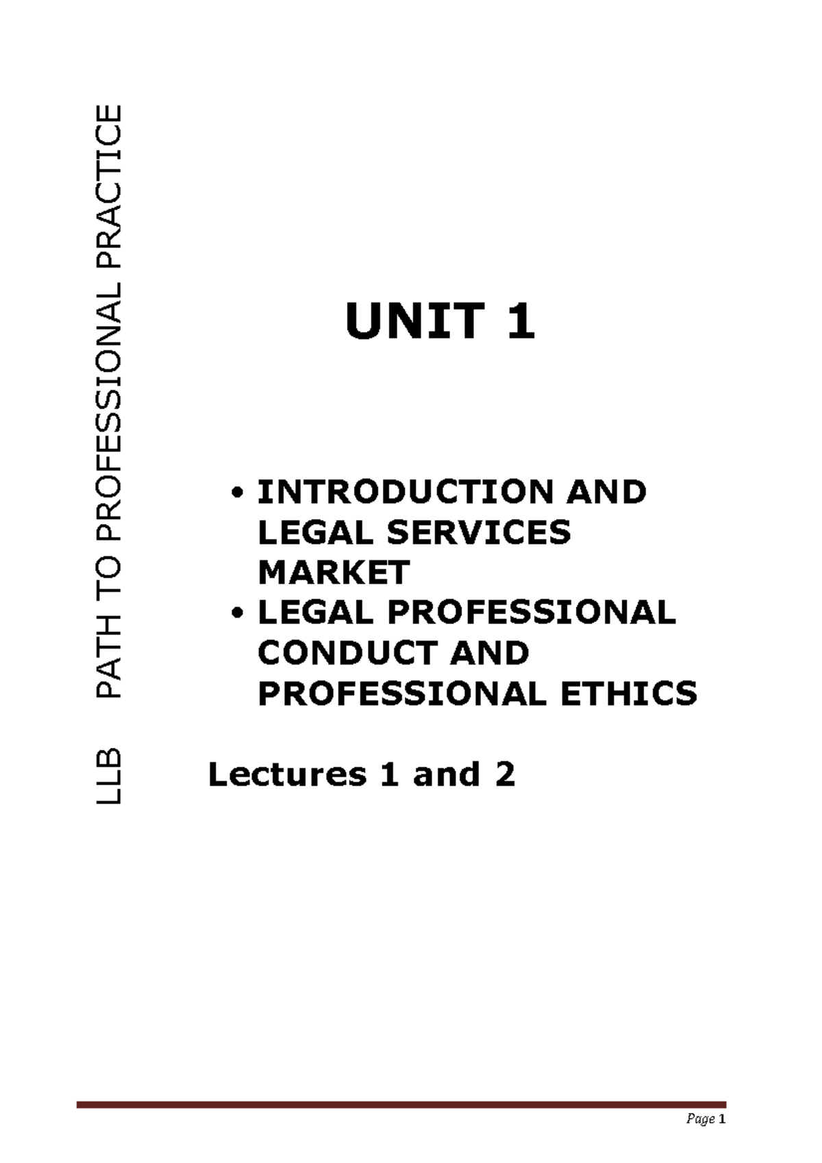 Introduction to PPP - LLB PATH TO PROFESSIONAL PRACTICE UNIT 1 ...