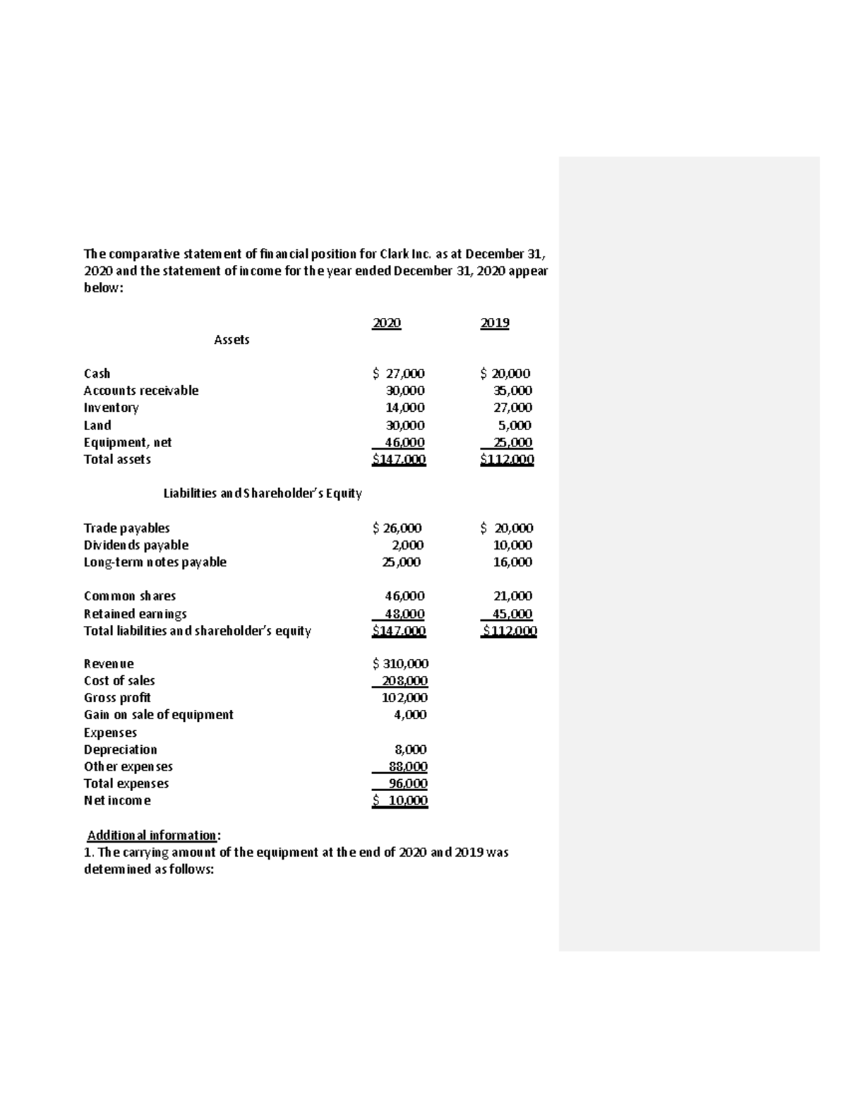 Cash flow question - cash flow final exam example - The comparative ...