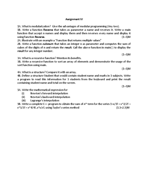 Assignment I - These are practice questions for applications of ...