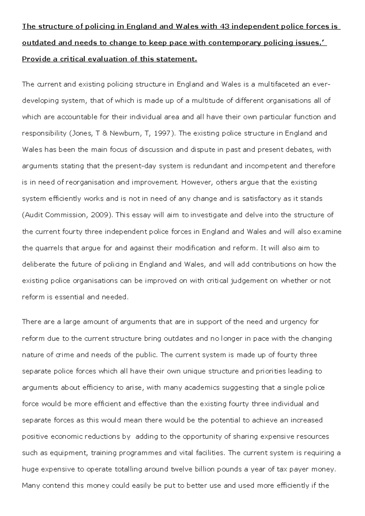 Structure of policing in England and Wales copy - The structure of ...