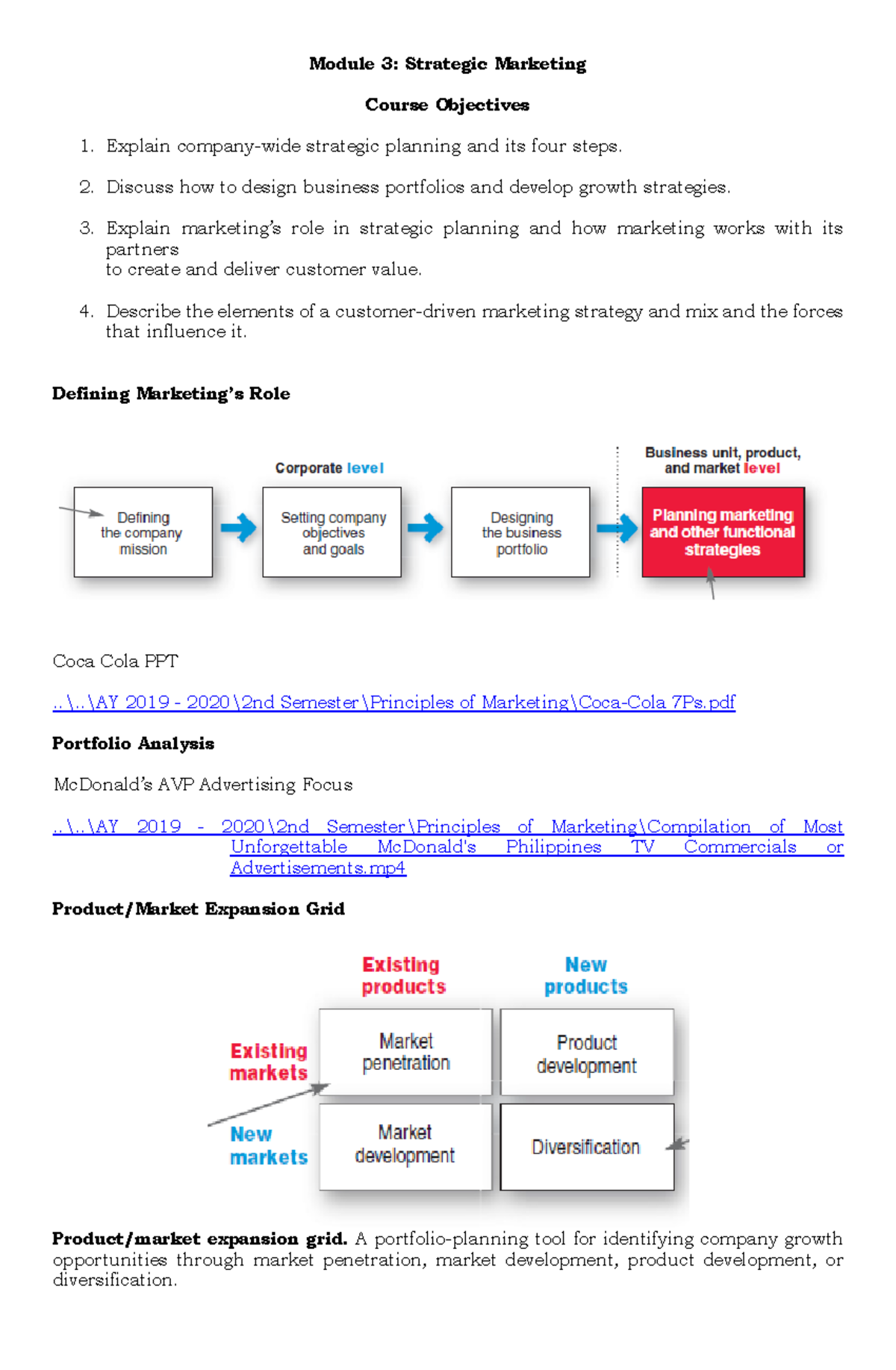 Marketing Module 3 - Strategic Marketing - Module 3: Strategic ...