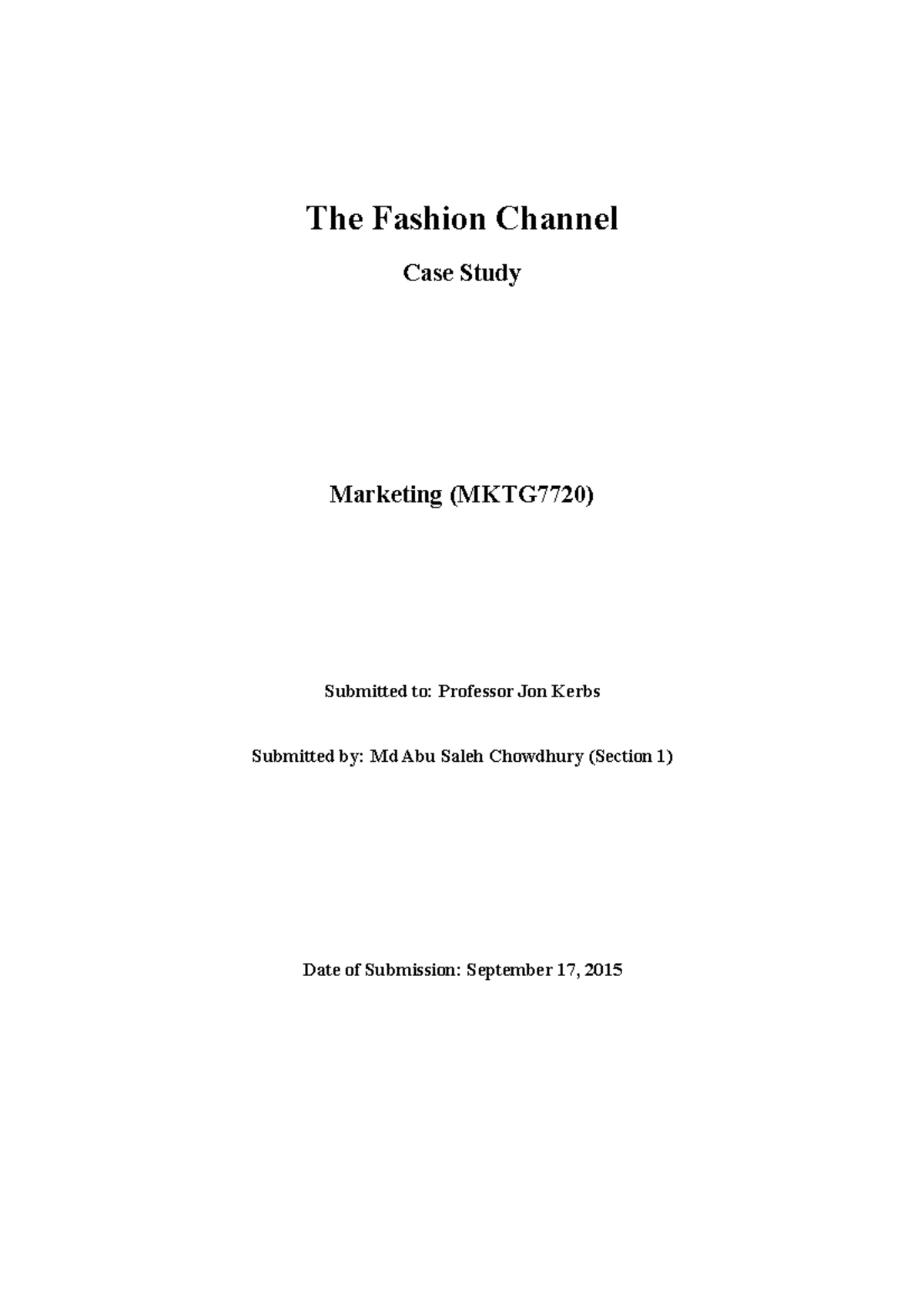 The Fashion Channel Case Study Marketing - The Fashion Channel Case ...