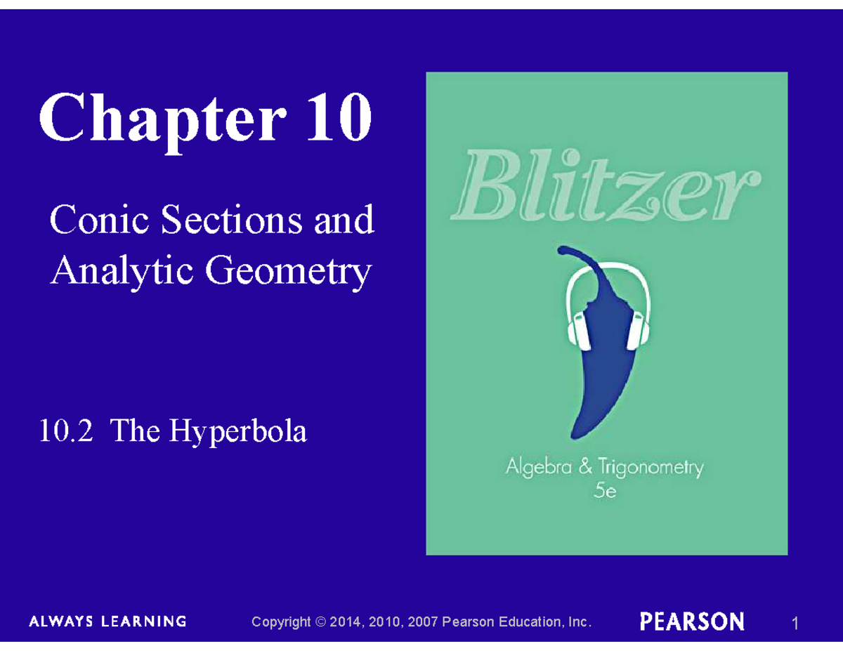 Conic sections and analytic geometry - Chapter 10 Conic Sections and ...