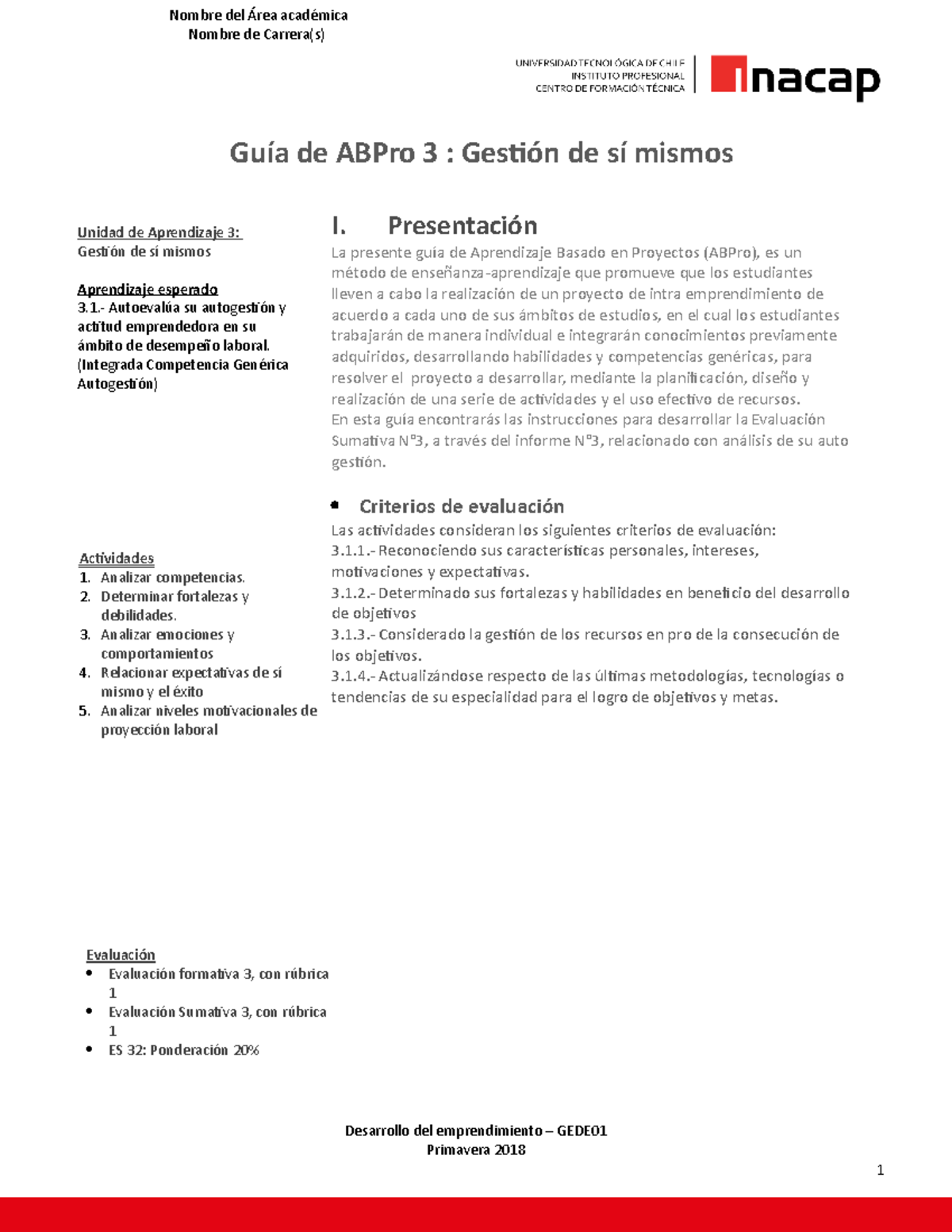 Guía ABPro Unidad 3 - prueba numero 3 desarrollo del emprendimiento ...