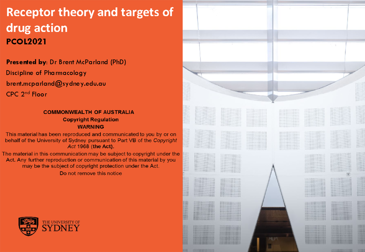 3 Receptor theory Updated - Warning: TT: undefined function: 32 Warning ...