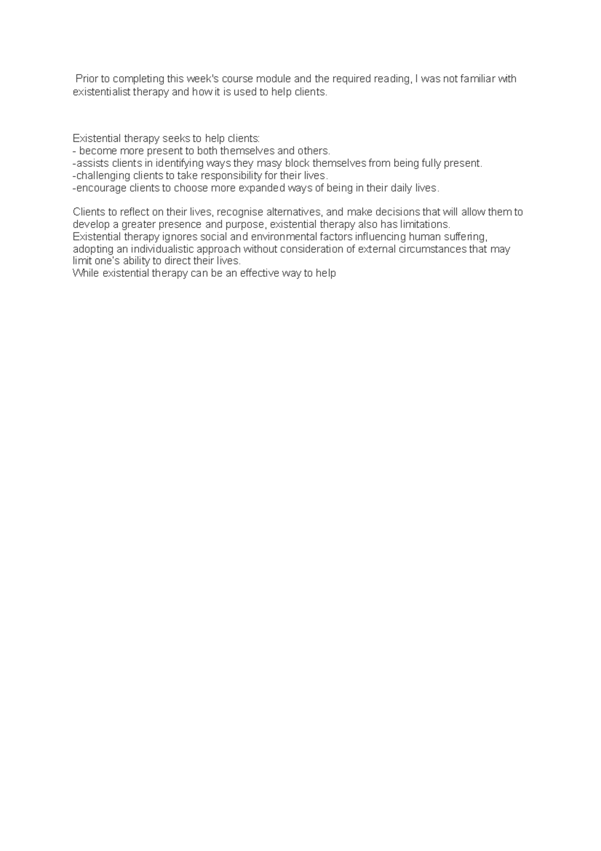 Week 4 - Tutorial work week 4 in the end of sesmter - Prior to ...