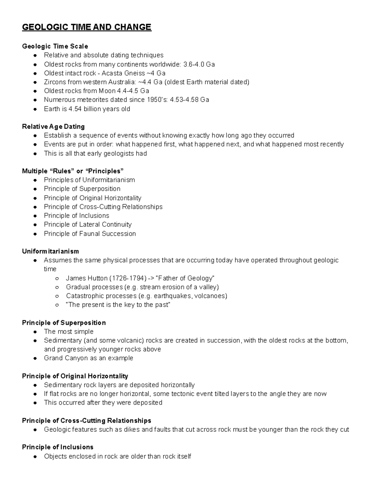 GEOG 7 - GEOG - GEOLOGIC TIME AND CHANGE Geologic Time Scale Relative ...