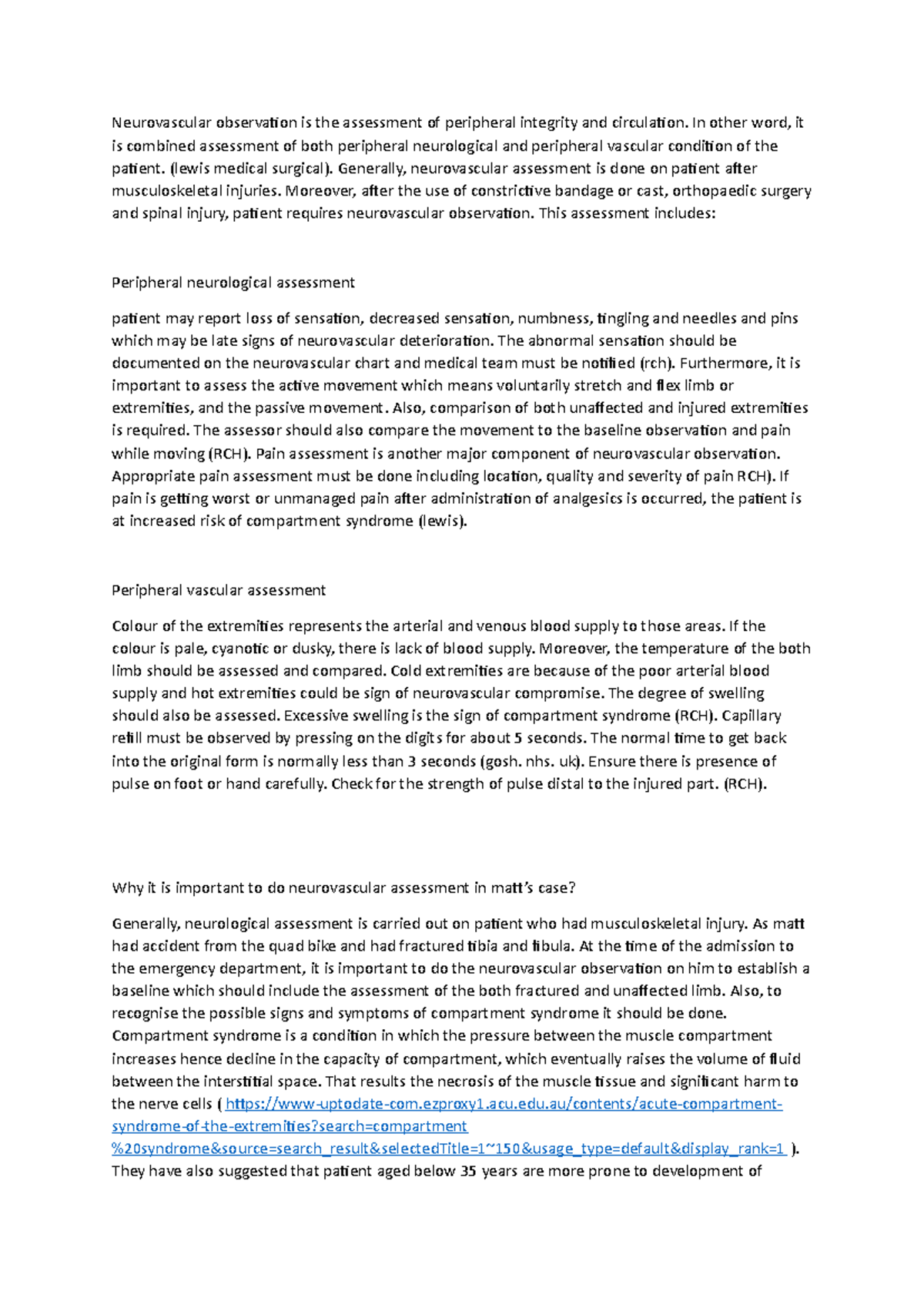 Neurovascular observation group assessmentscript - Neurovascular ...