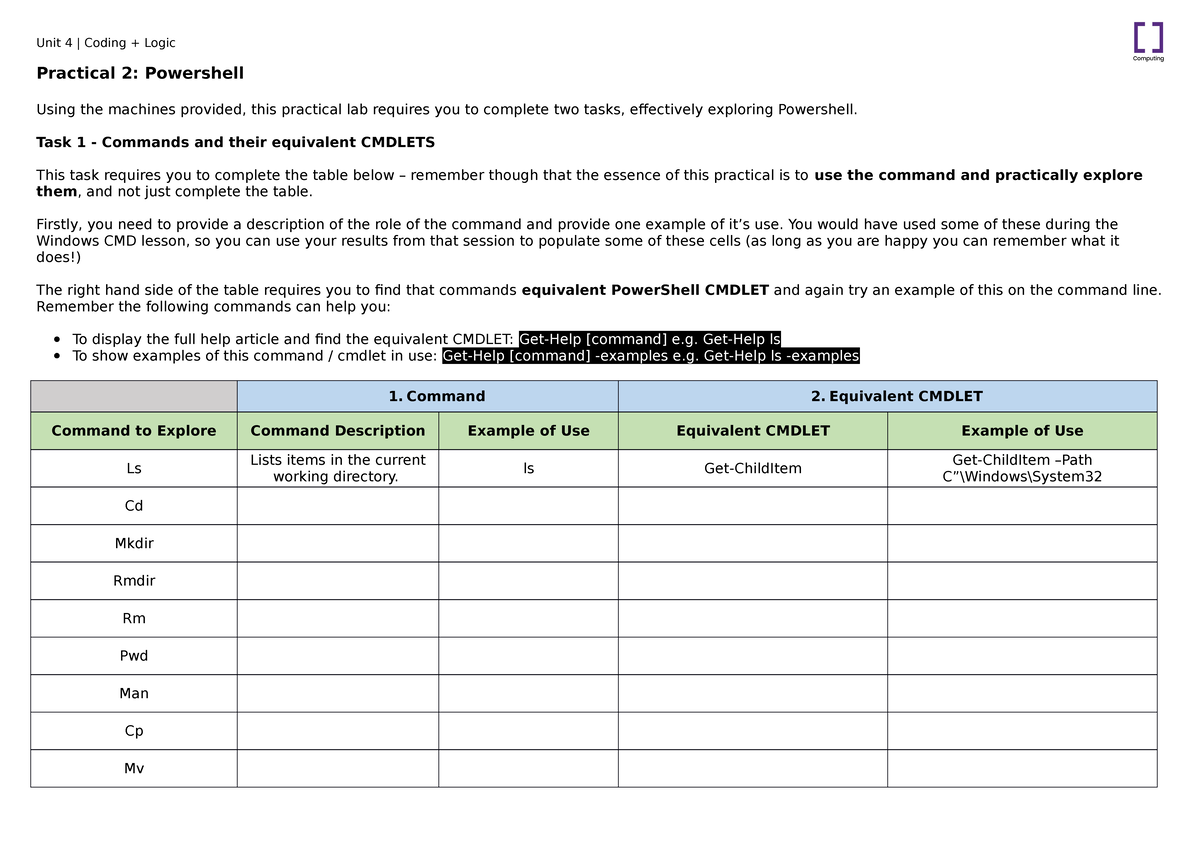 Practical - Powershell - yes - yes - GAD405 - Plymouth - Studocu