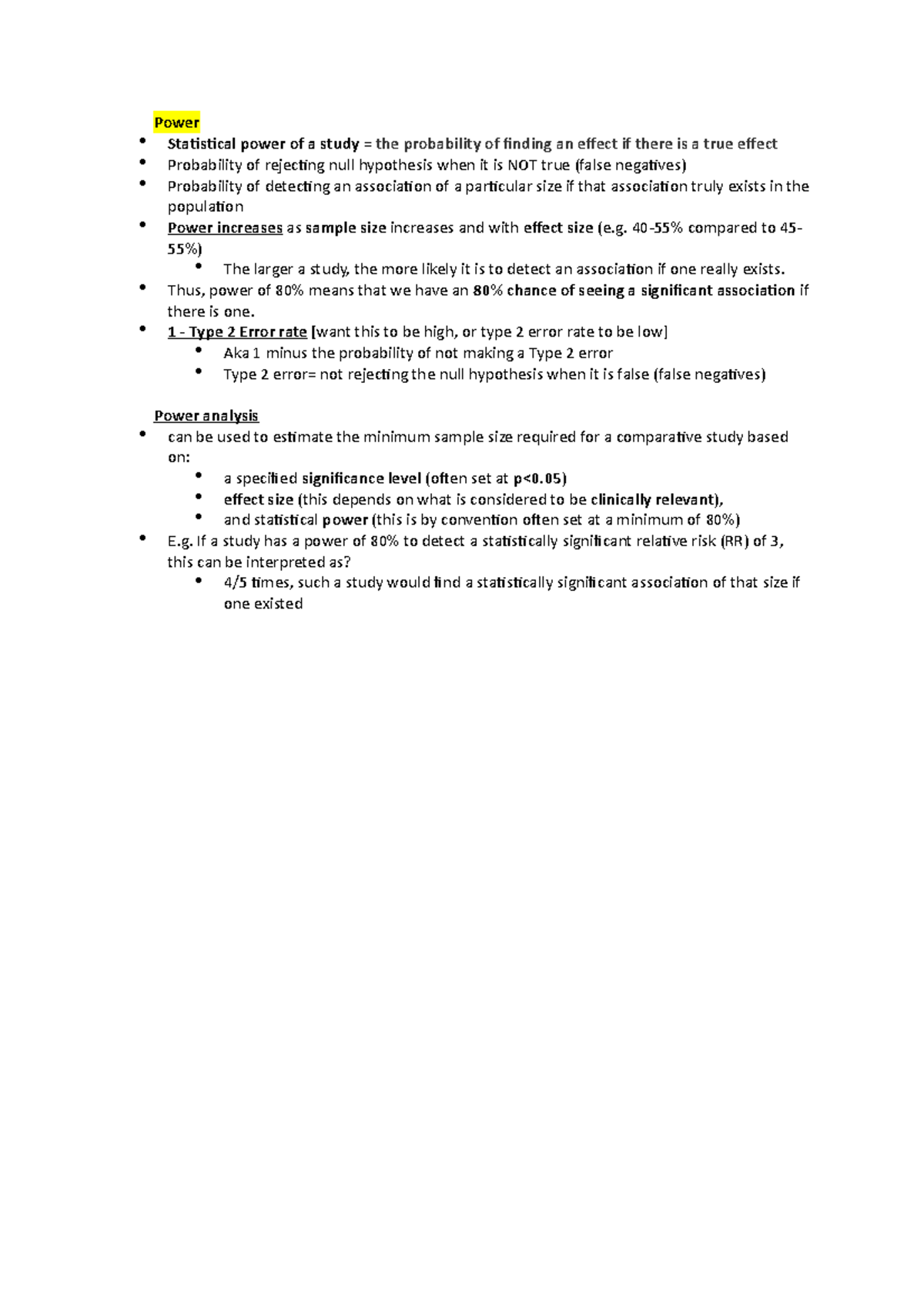 Power - Health, society and research - Power Statistical power of a ...