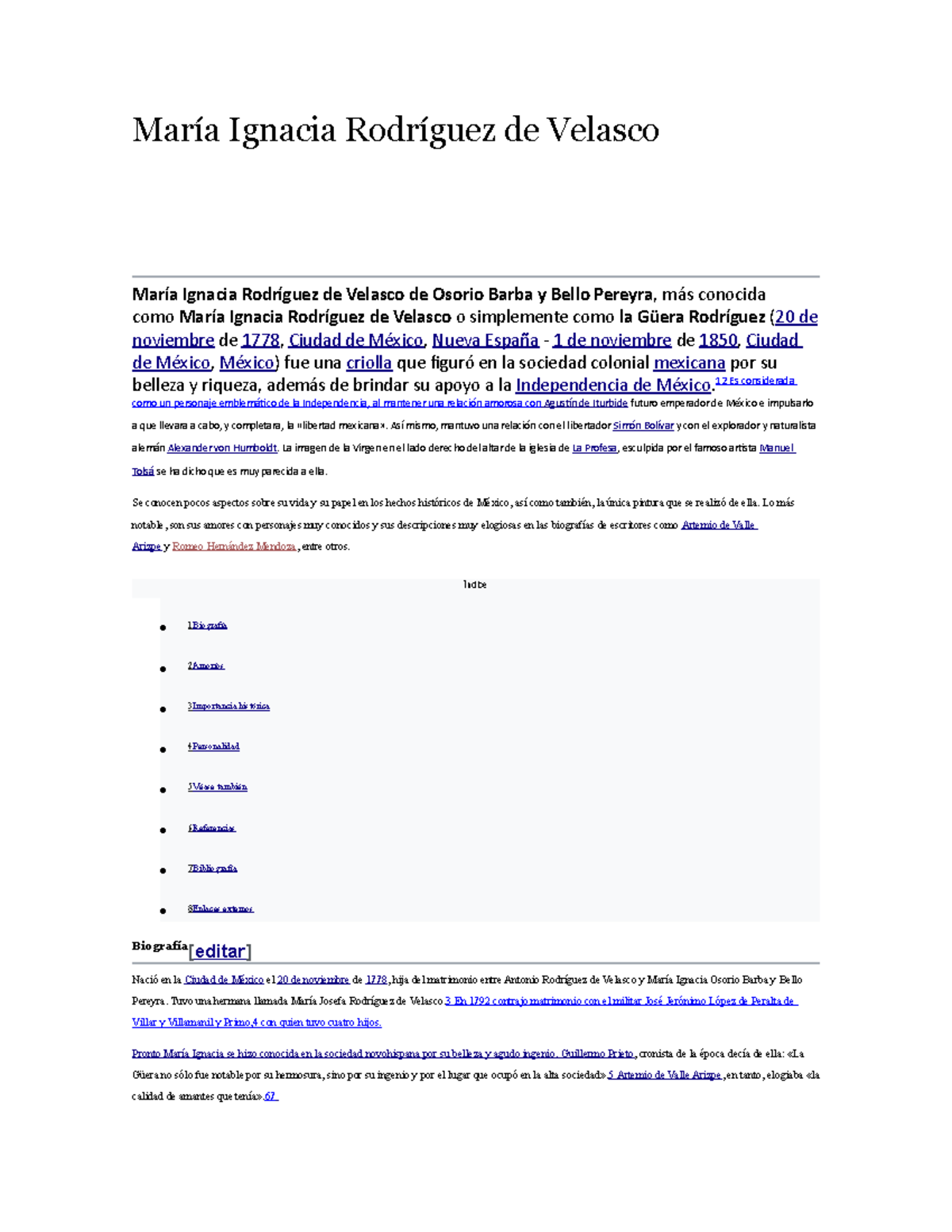 María Ignacia Rodríguez de Velasco - María Ignacia Rodríguez de Velasco ...