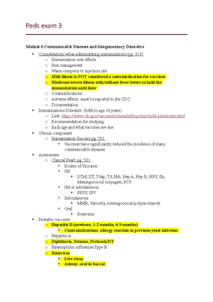 Peds Exam 5 Study Guide - Peds Exam 5 Study Guide What are normal vital signs for Pediatric ...