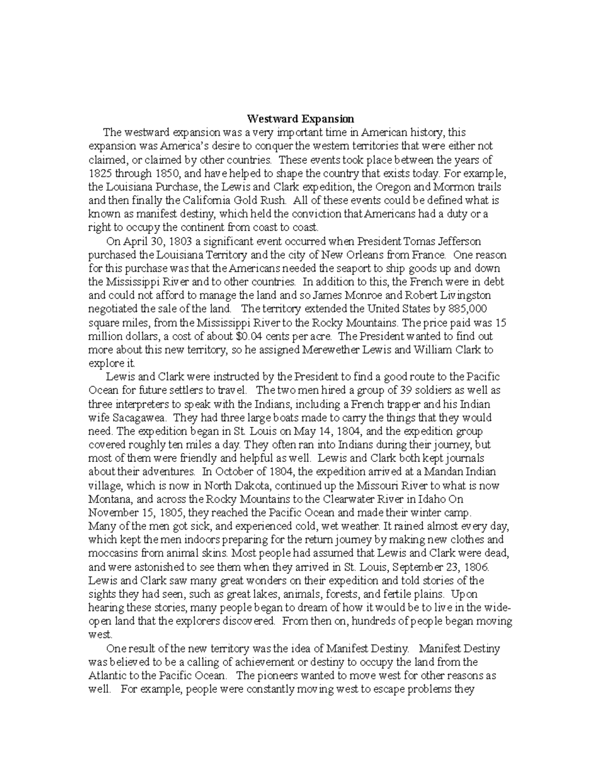 Westward expansion. How the US progressed Westward. - Westward ...