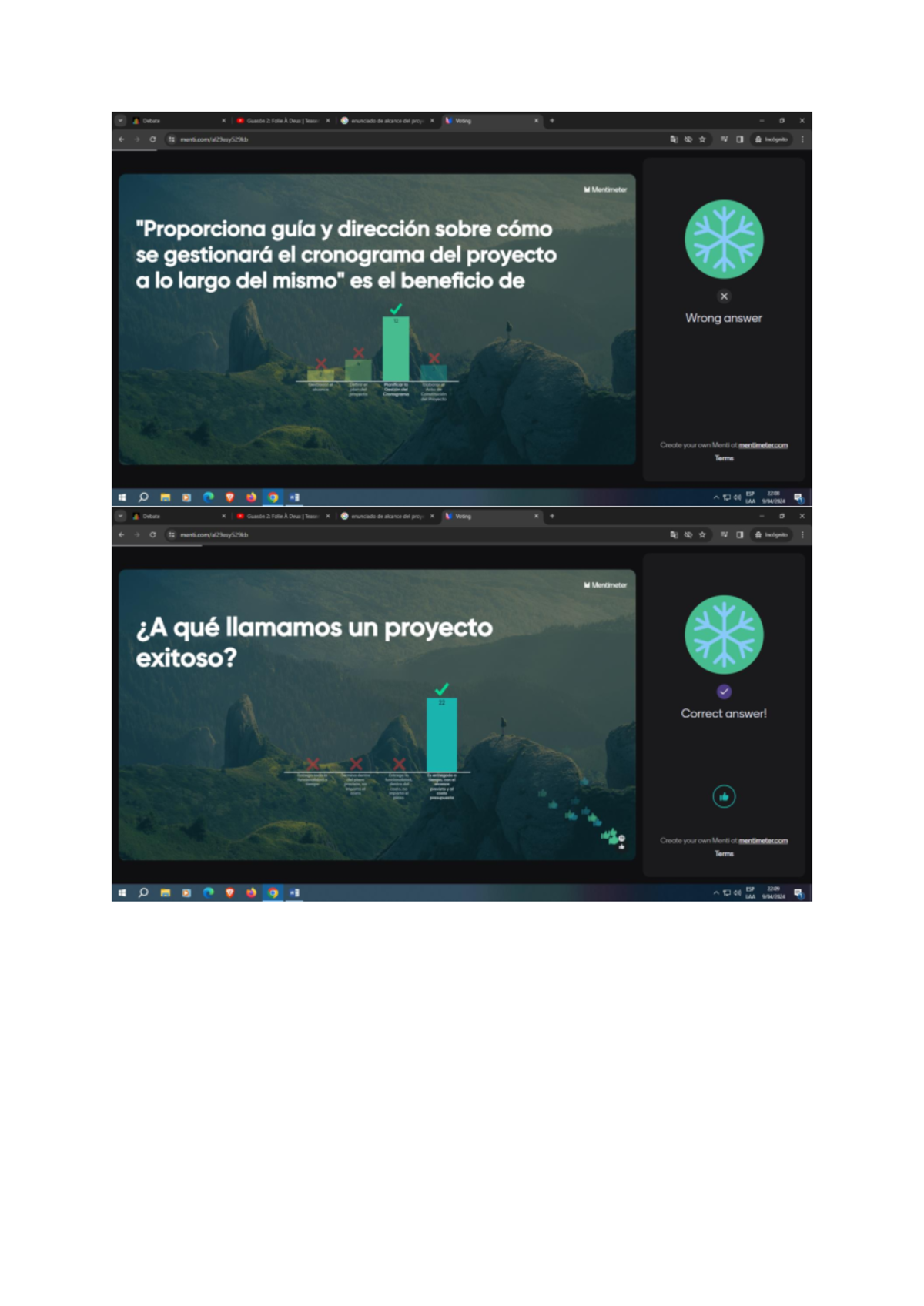Preguntas Menti - Gerencia de Proyectos - GESTION DE ALCANCE - Studocu