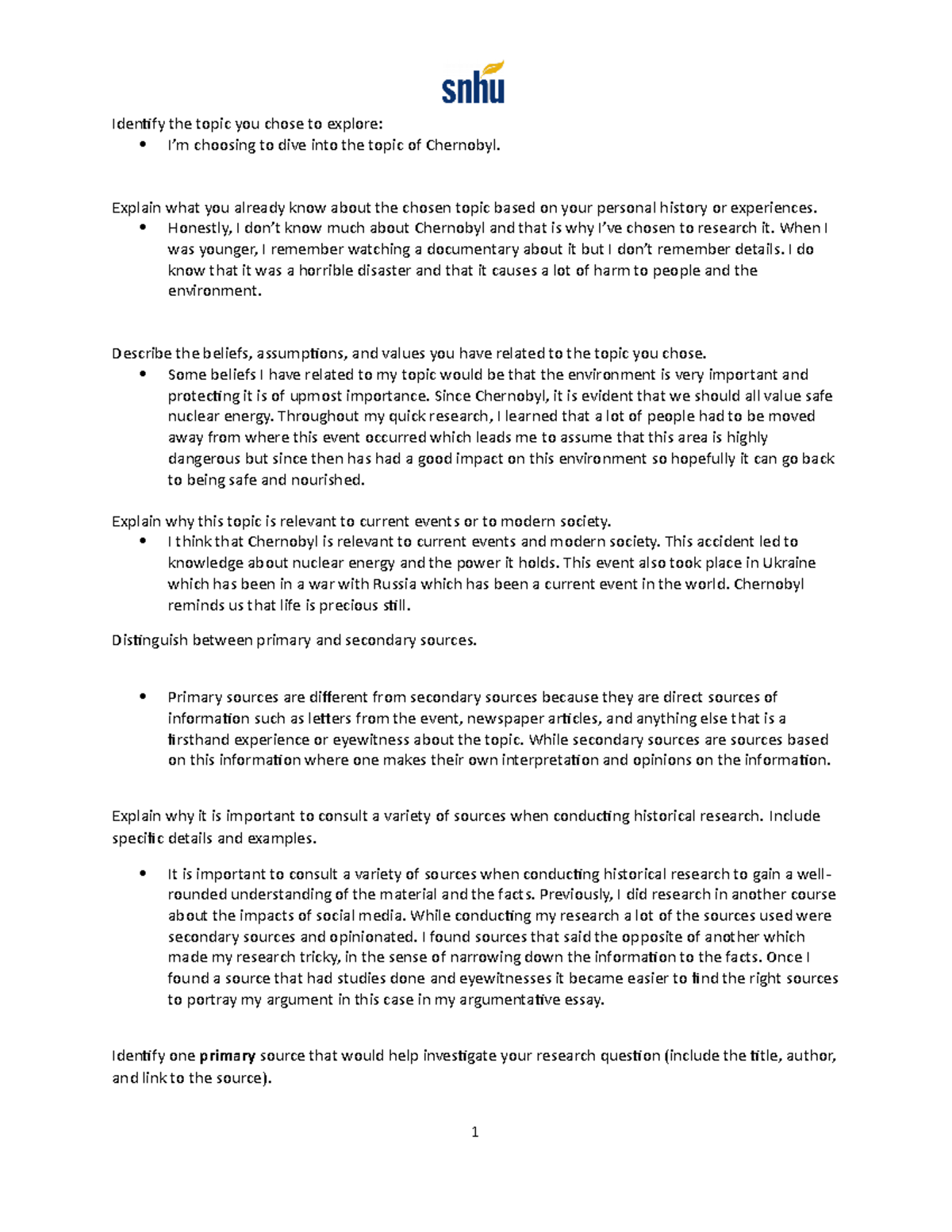 English Final Paper - Identify the topic you chose to explore: I’m ...