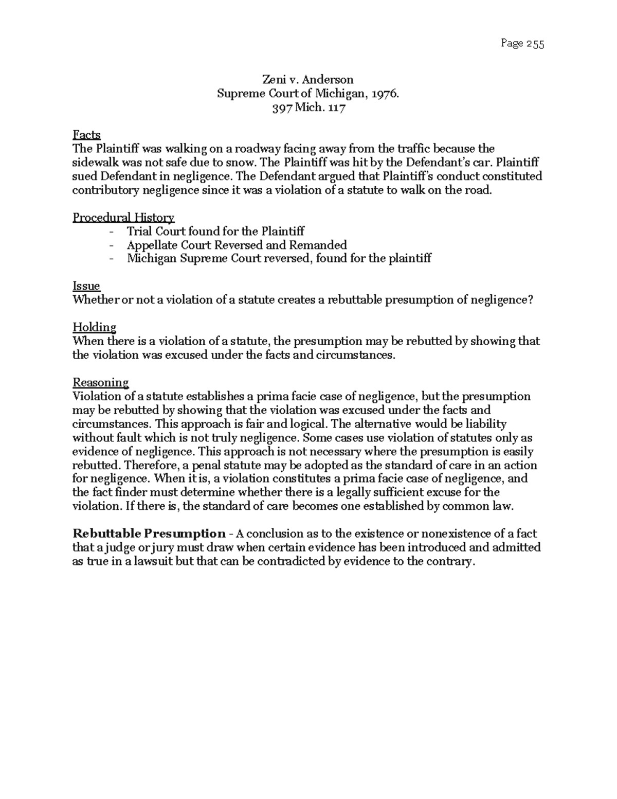 033 Zeni v. Anderson - Reading notes - Page 255 Zeni v. Anderson ...