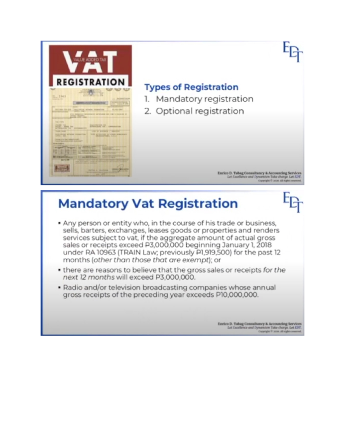 Vat Registration - 123 - Accountancy - Studocu