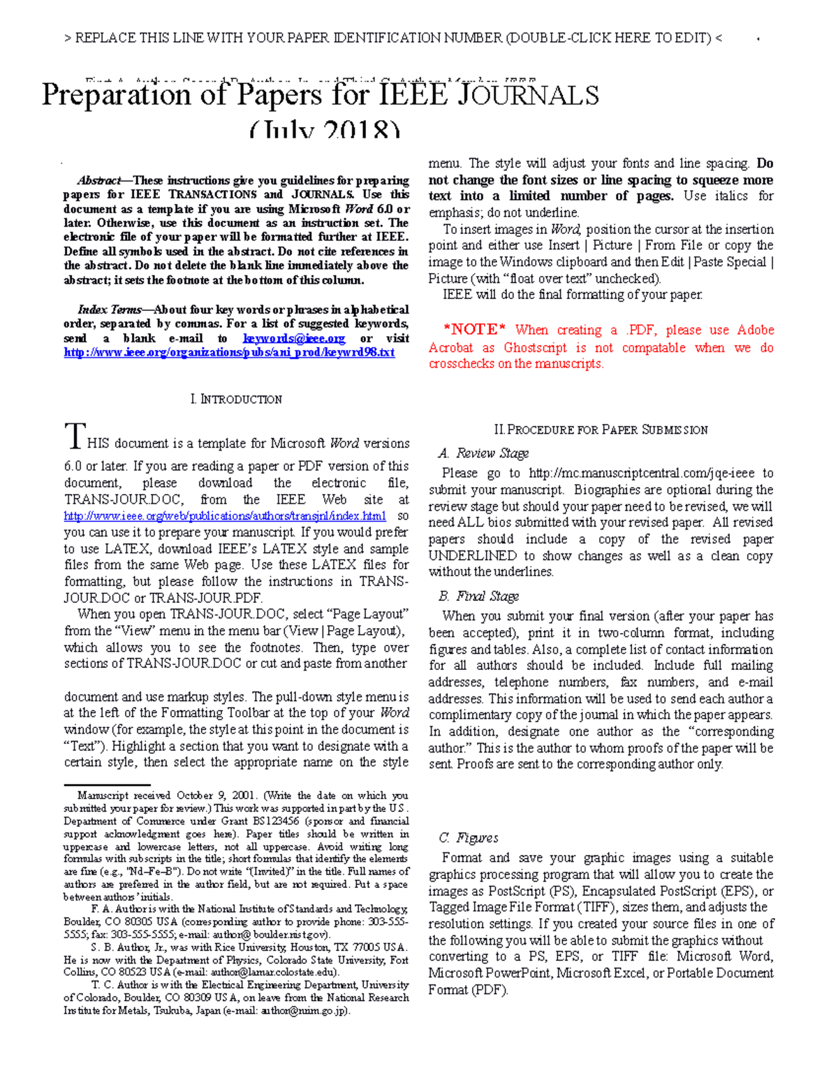 IEEE-Template - Formato IEEE - ####### Abstract—These instructions give ...
