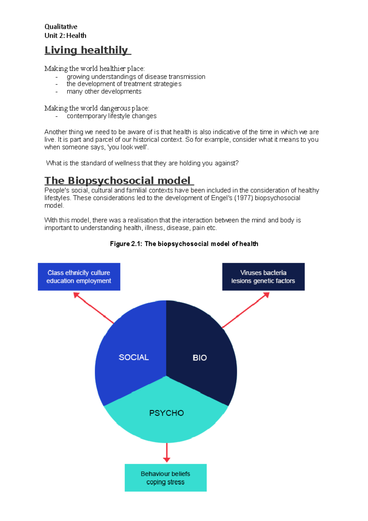 Unit 2 health - Lecture notes 2 - Derby - Studocu