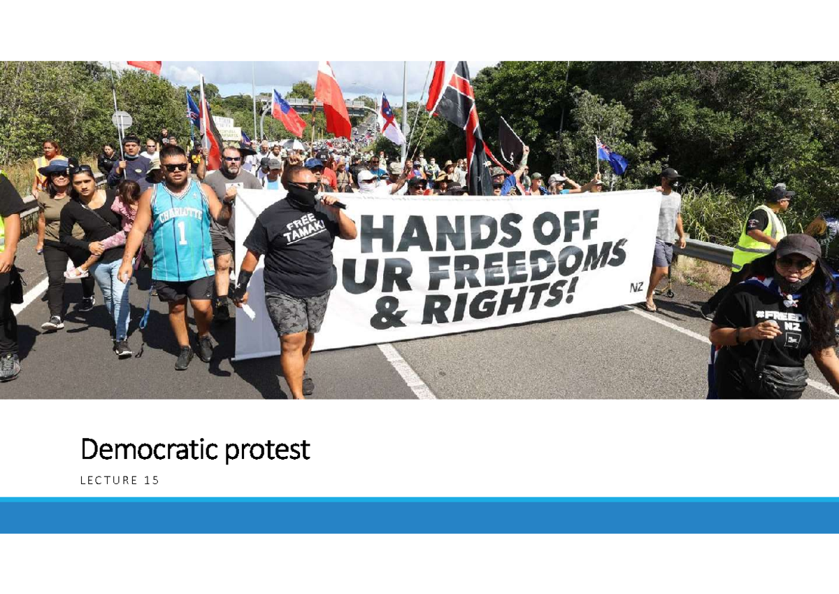Lecture 15 2023 - ####### Democratic protest L E C T U R E 1 5 Lecture ...