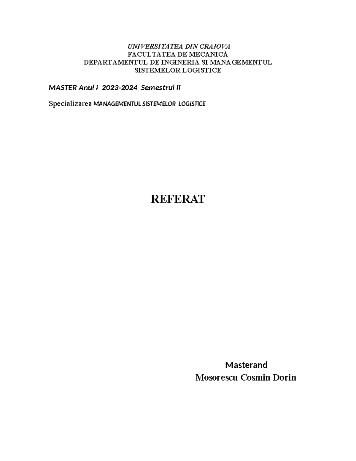 Referat tester auto - UNIVERSITATEA DIN CRAIOVA FACULTATEA DE MECANICĂ ...