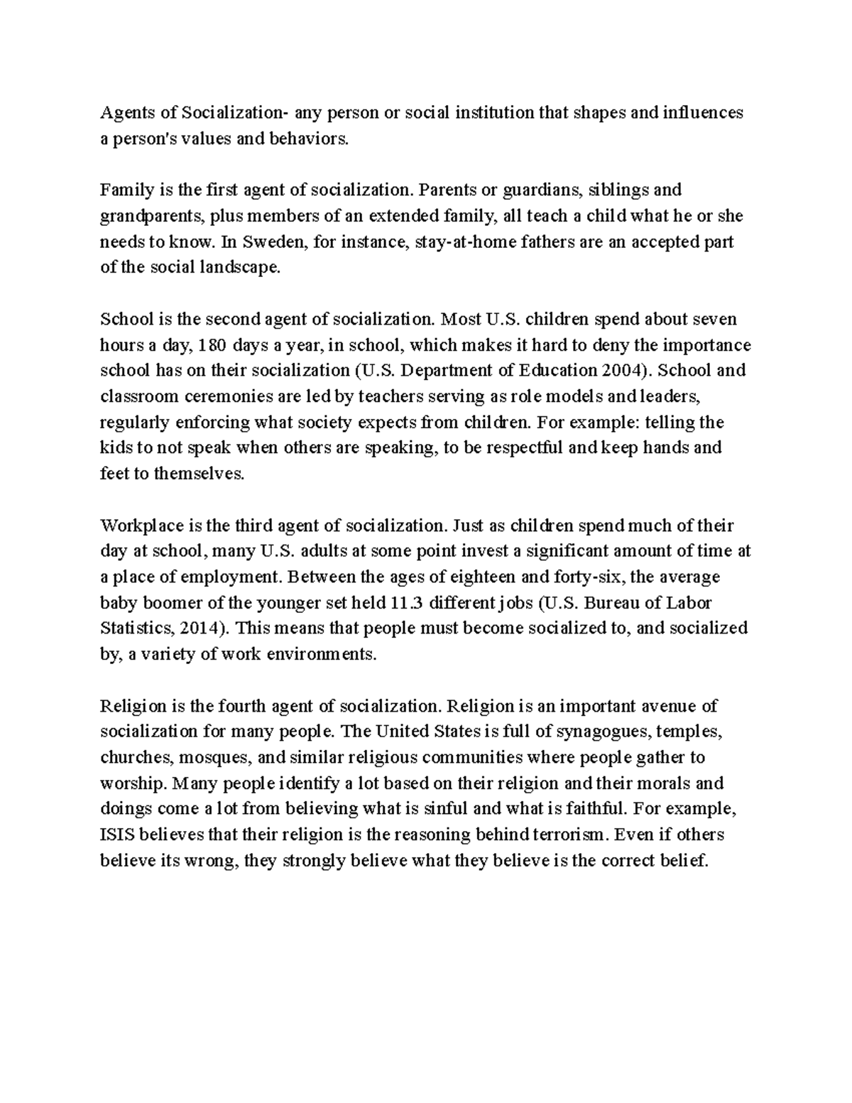Agents of Socialization- Compatative Religion - Agents of Socialization ...