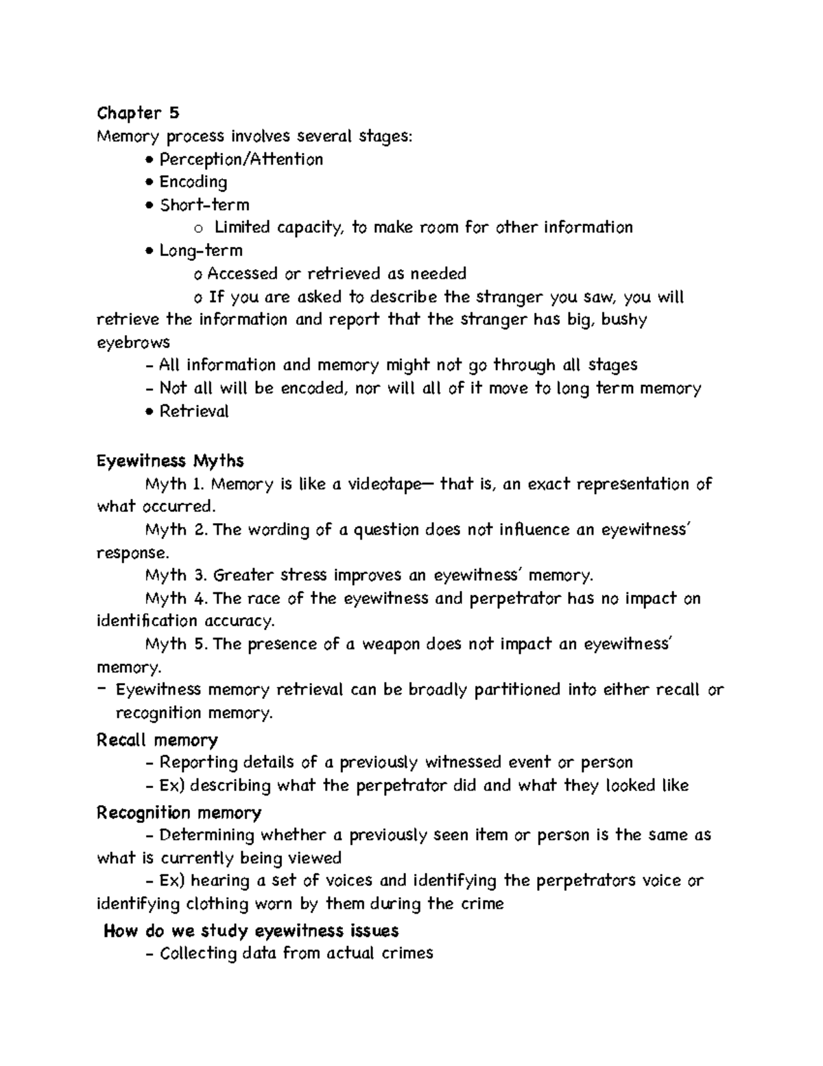 The Psychology of Crime and Punishment Chapter 5 Notes - Chapter 5 ...