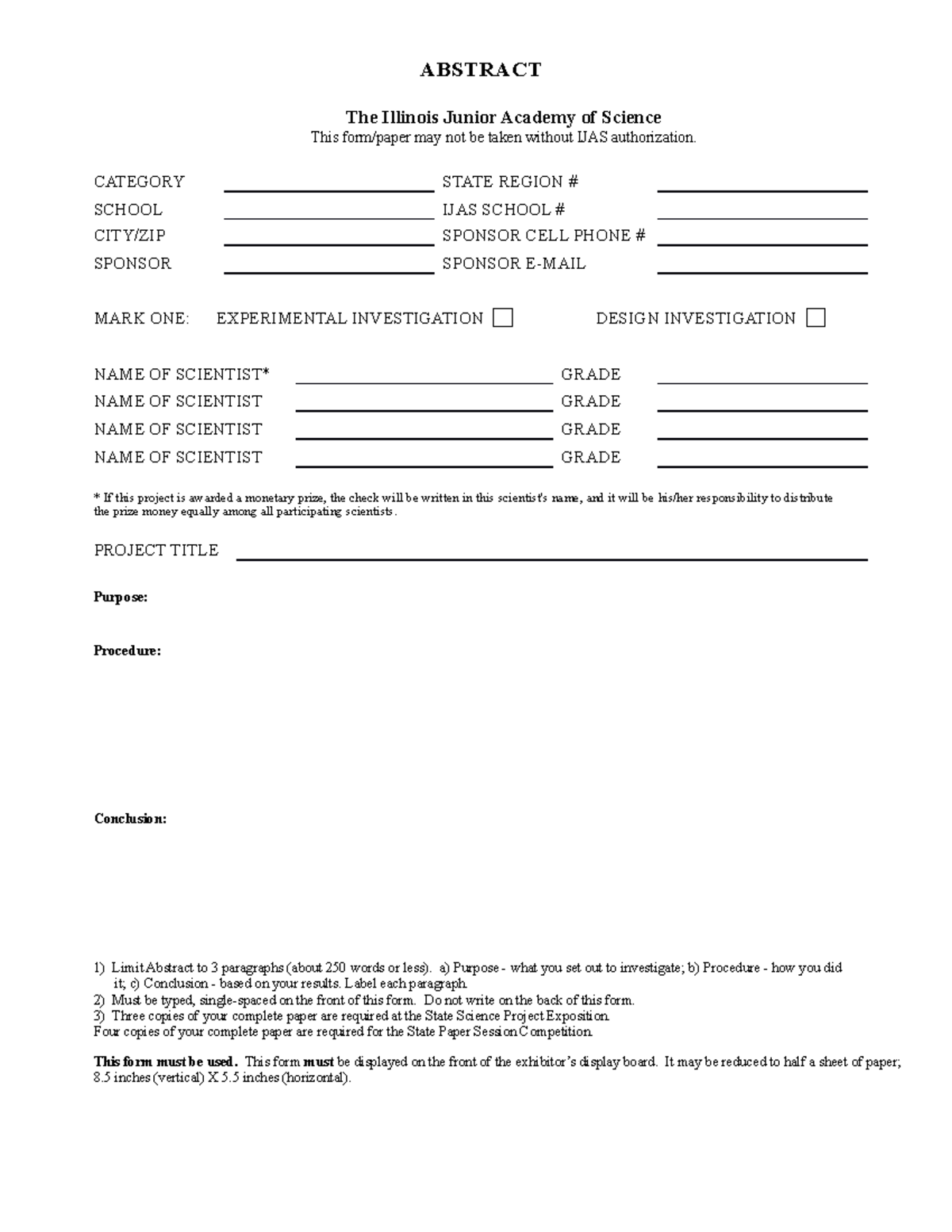 Abstract 2018-2020 - leoe oeowjw - ABSTRACT The Illinois Junior Academy ...