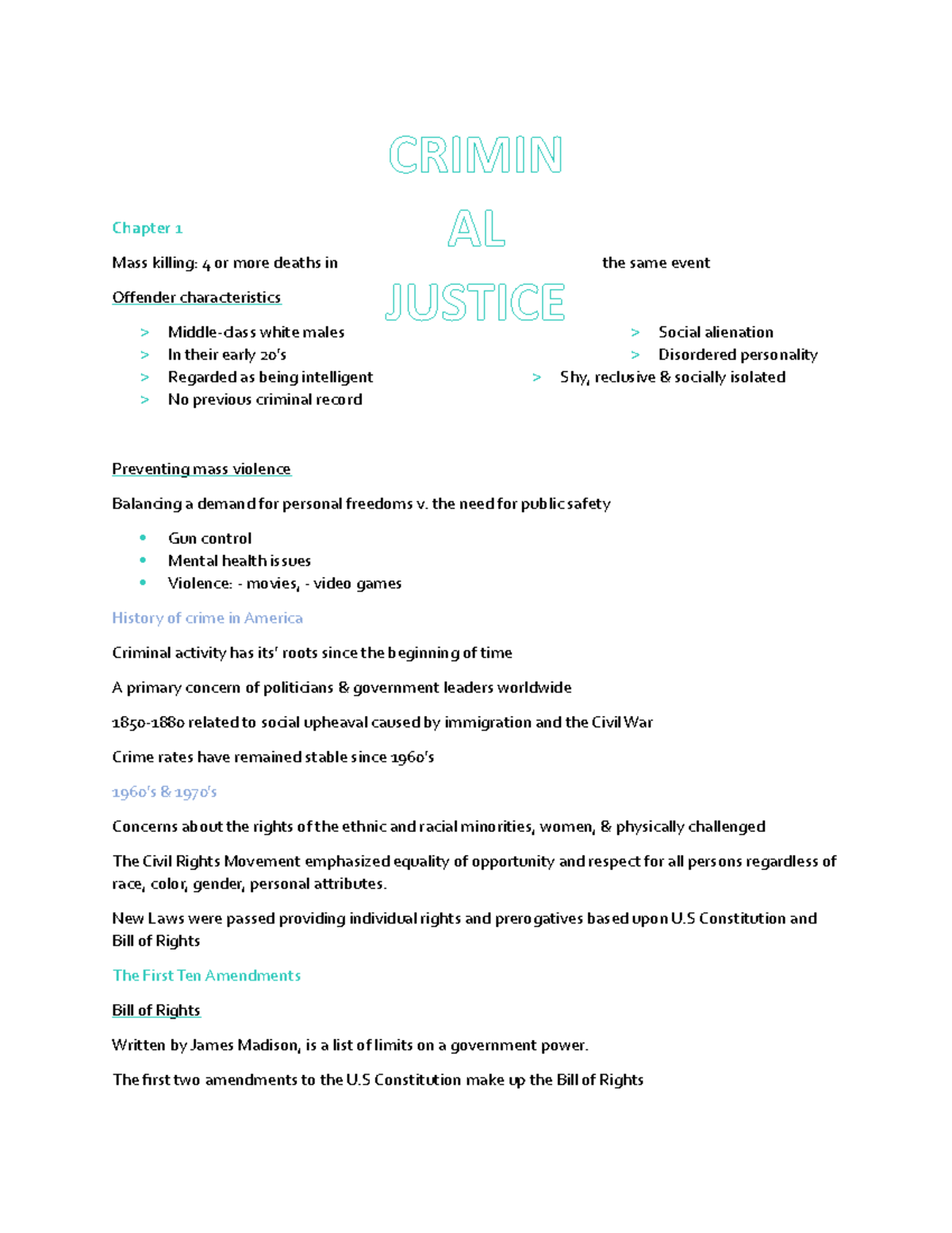 Criminal Justice - Notes for the entire course - including power points ...