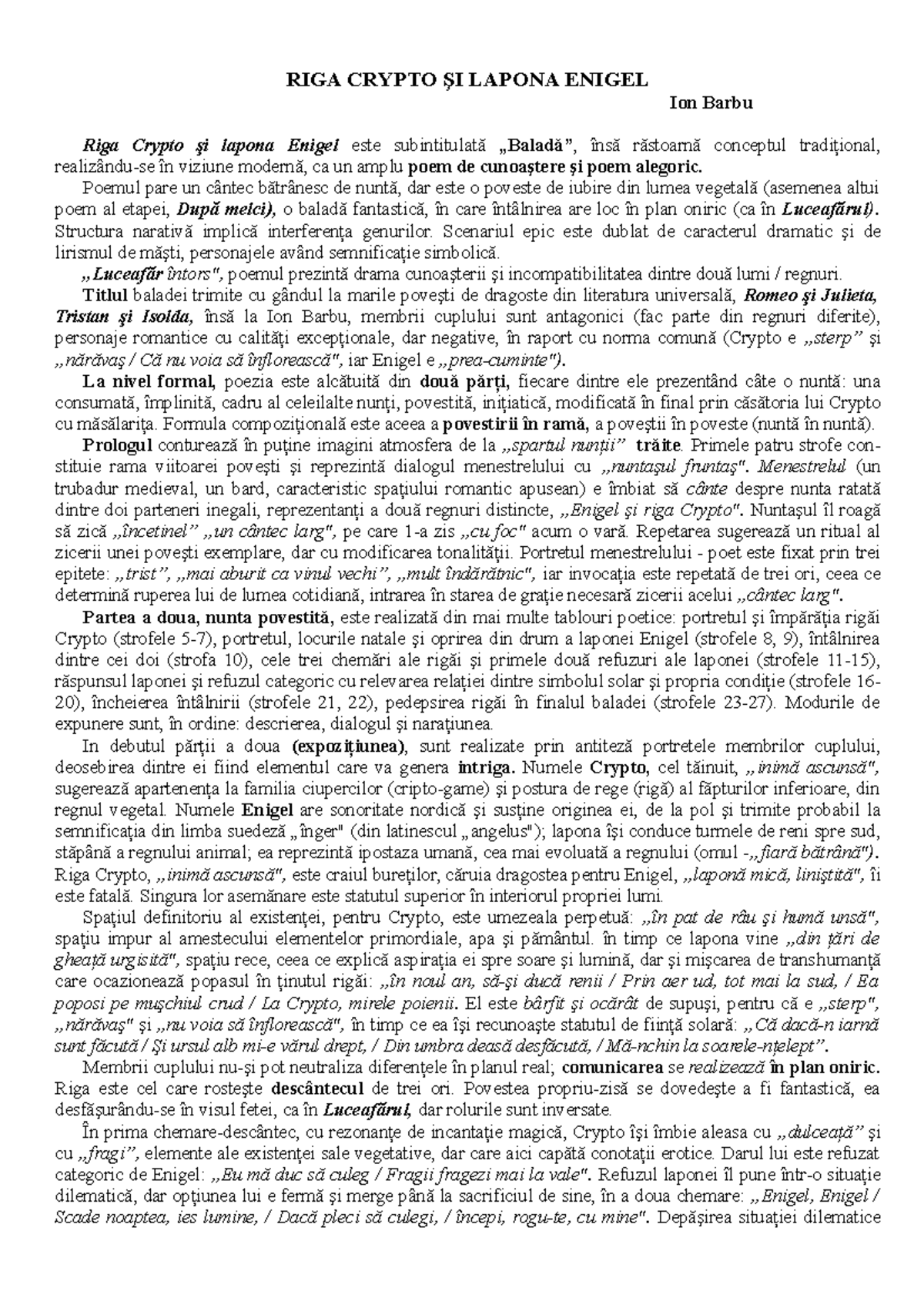 Ion Barbu Riga Crypto si lapona Enigel - RIGA CRYPTO ŞI LAPONA ENIGEL ...