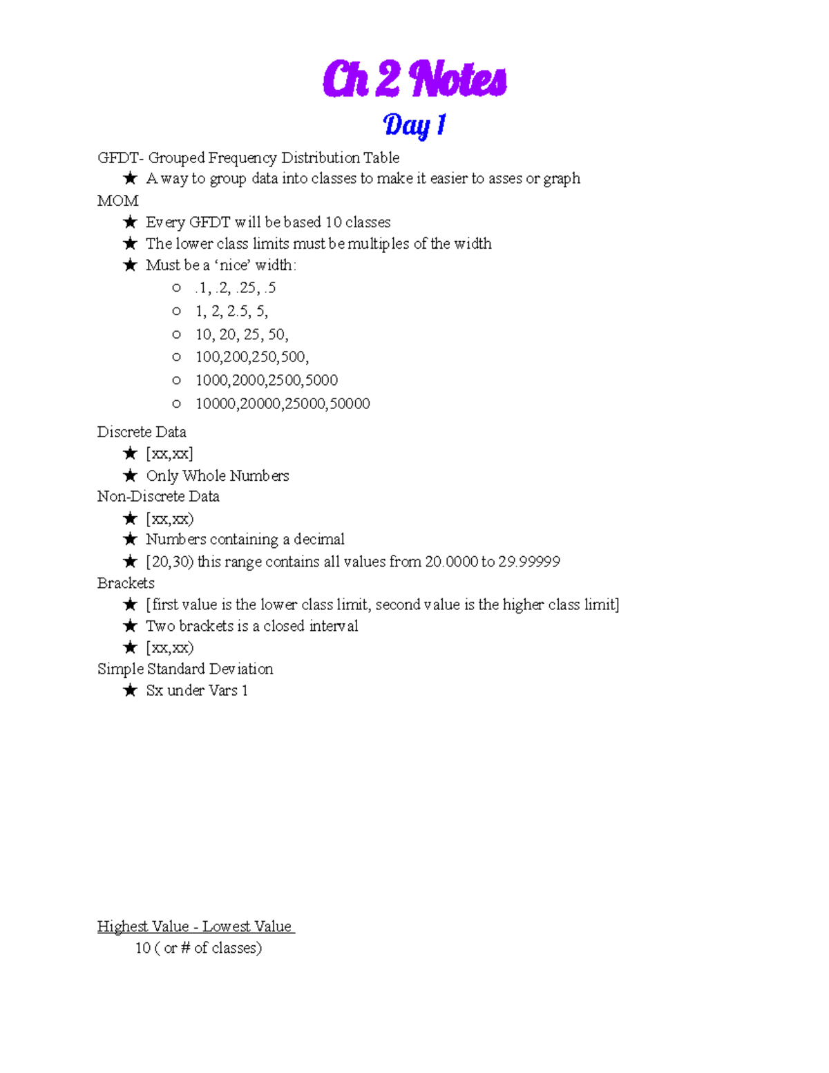 Prob and Stat Ch 2 Notes - Mrs.Krise - Day 1 GFDT- Grouped Frequency ...