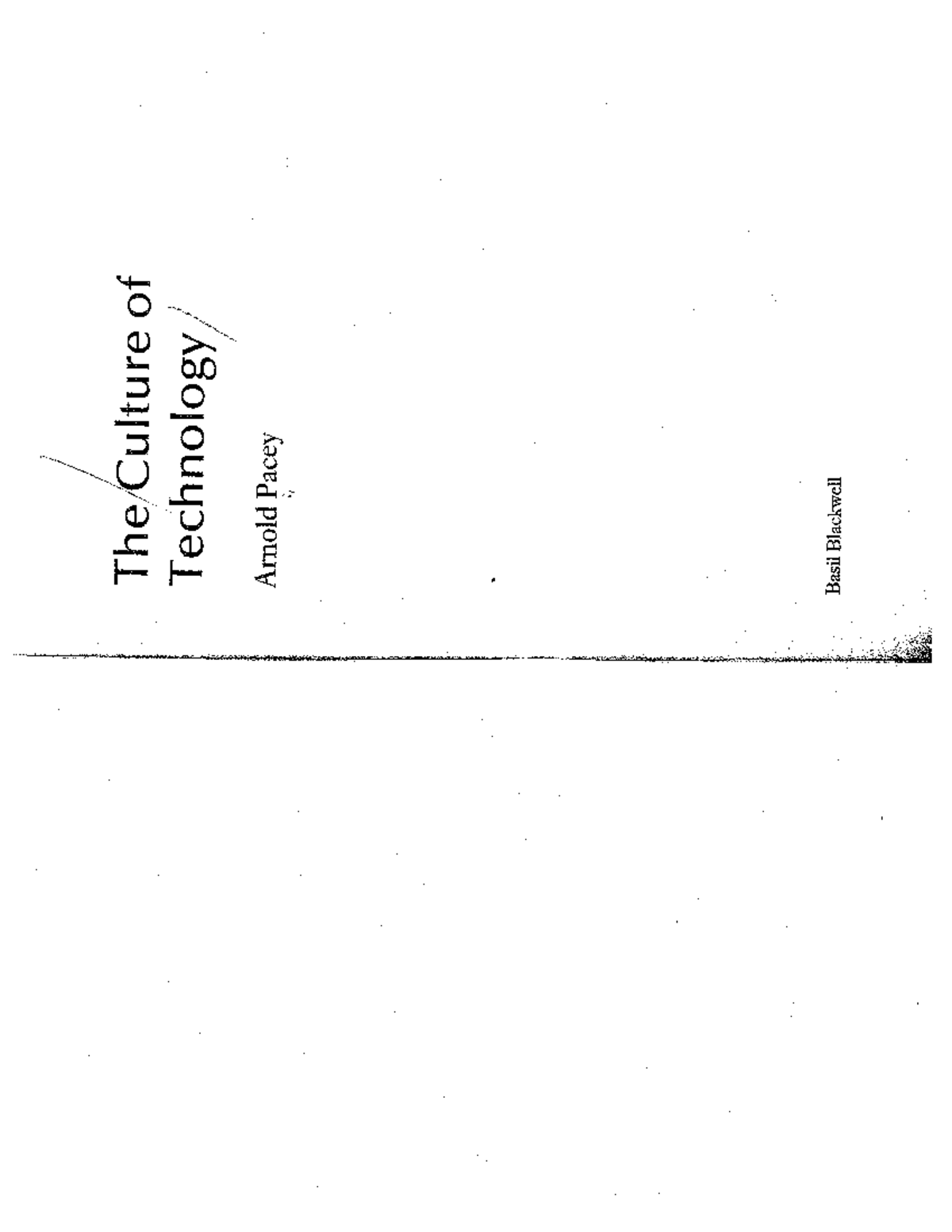 Pacey - Notes - The Culture of Technology Arnold Pacey Basil Blackwell ...