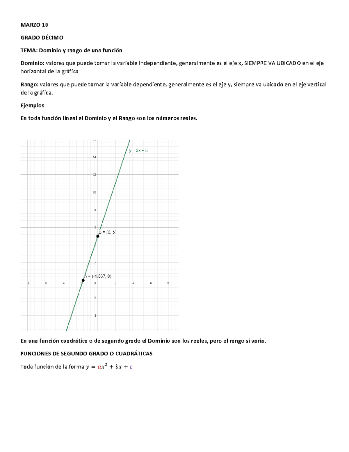 Marzo 11 Décimo - hbgjgkjgñkj - MARZO 10 GRADO DÉCIMO TEMA: Dominio y ...