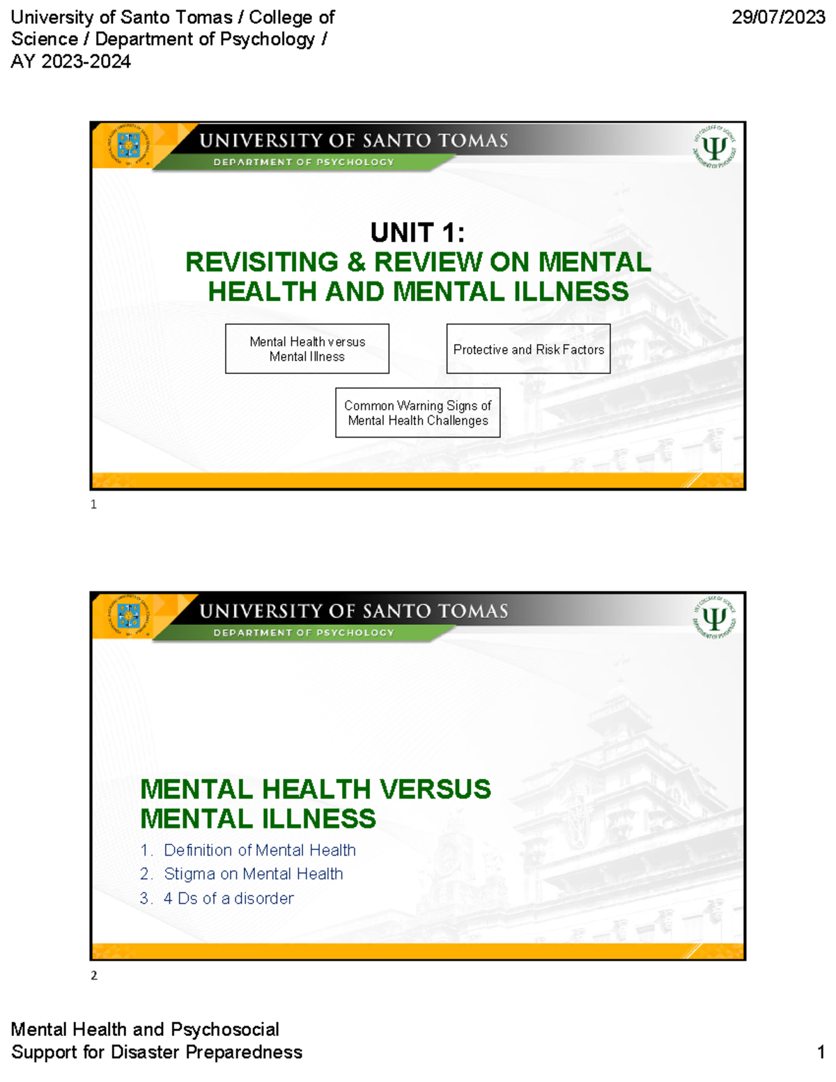 Elemhpsdp Hand outs Unit1 - Science / Department of Psychology / AY ...