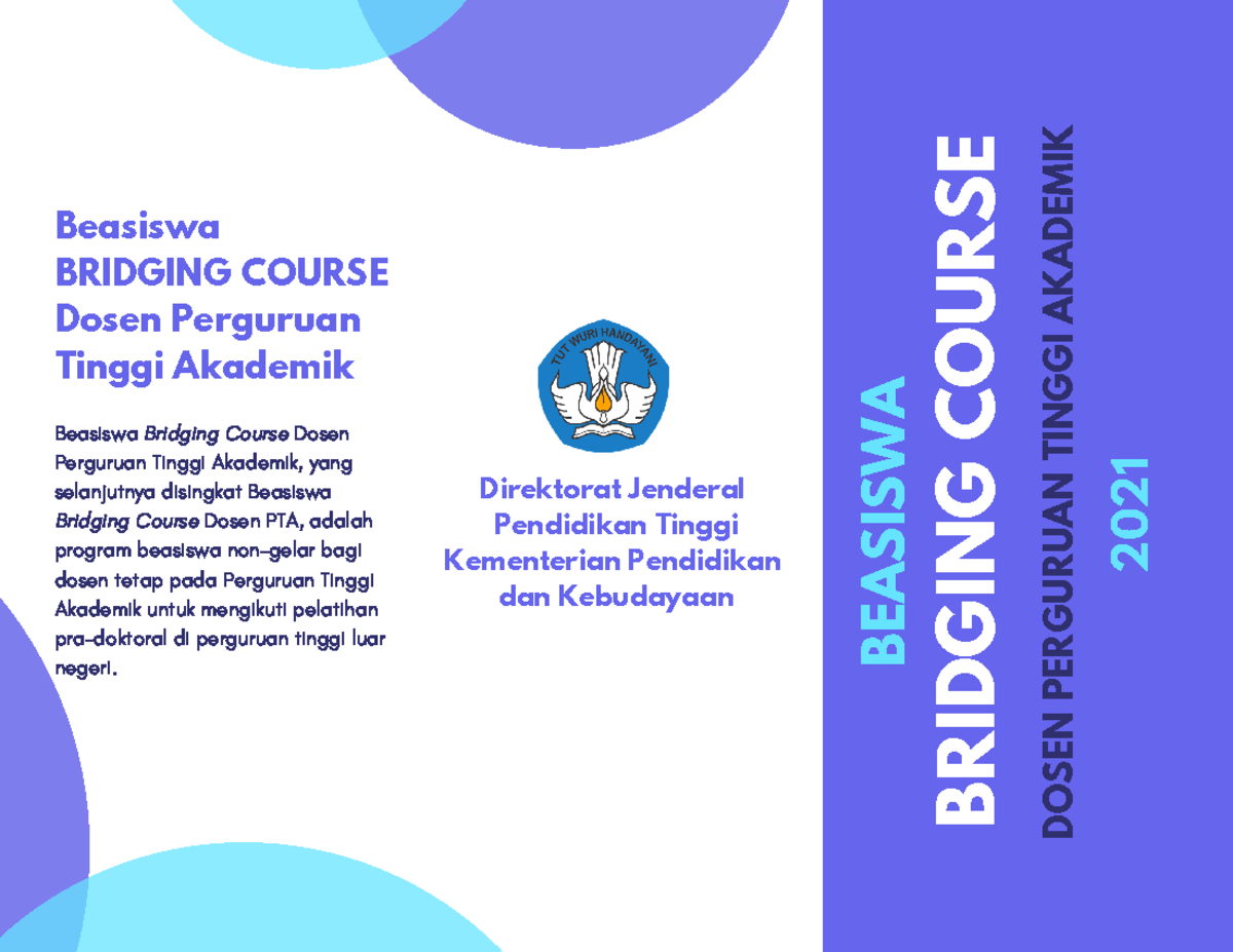 Brosur beasiswa bridging course dosen - Beasiswa BRIDGING COURSE Dosen ...