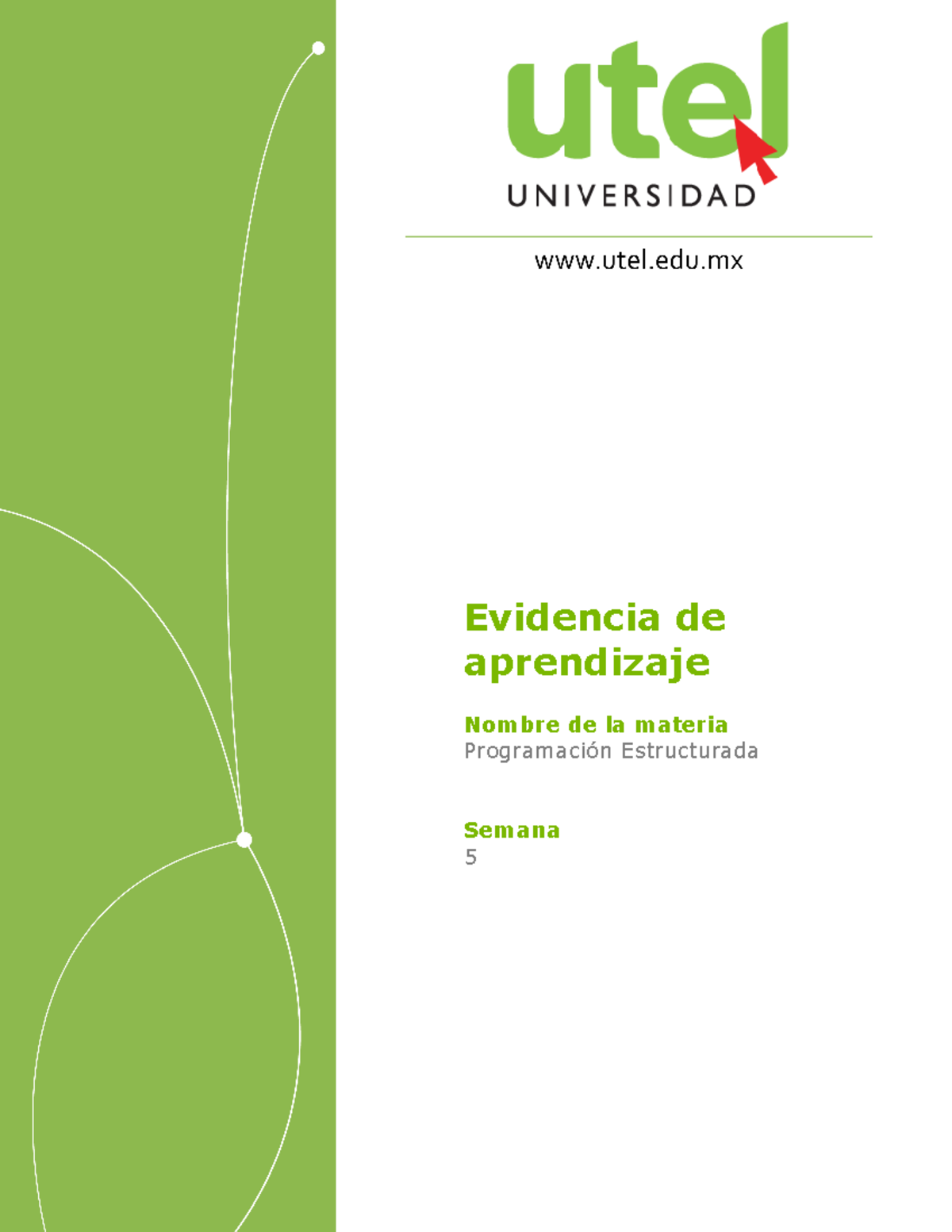 Programación Estructurada Semana 5 - Evidencia de aprendizaje Nombre de ... Programación Estructurada Semana 5 - Evidencia de aprendizaje Nombre de ...