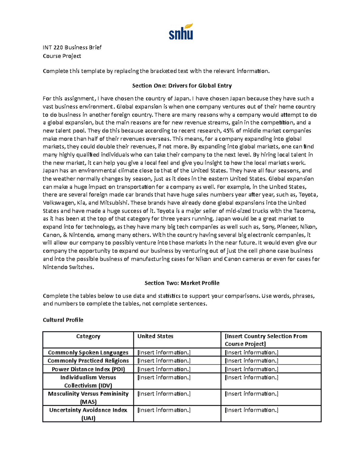 INT 220 Business Brief Section 1-Tabitha Hensley - INT 220 Business ...