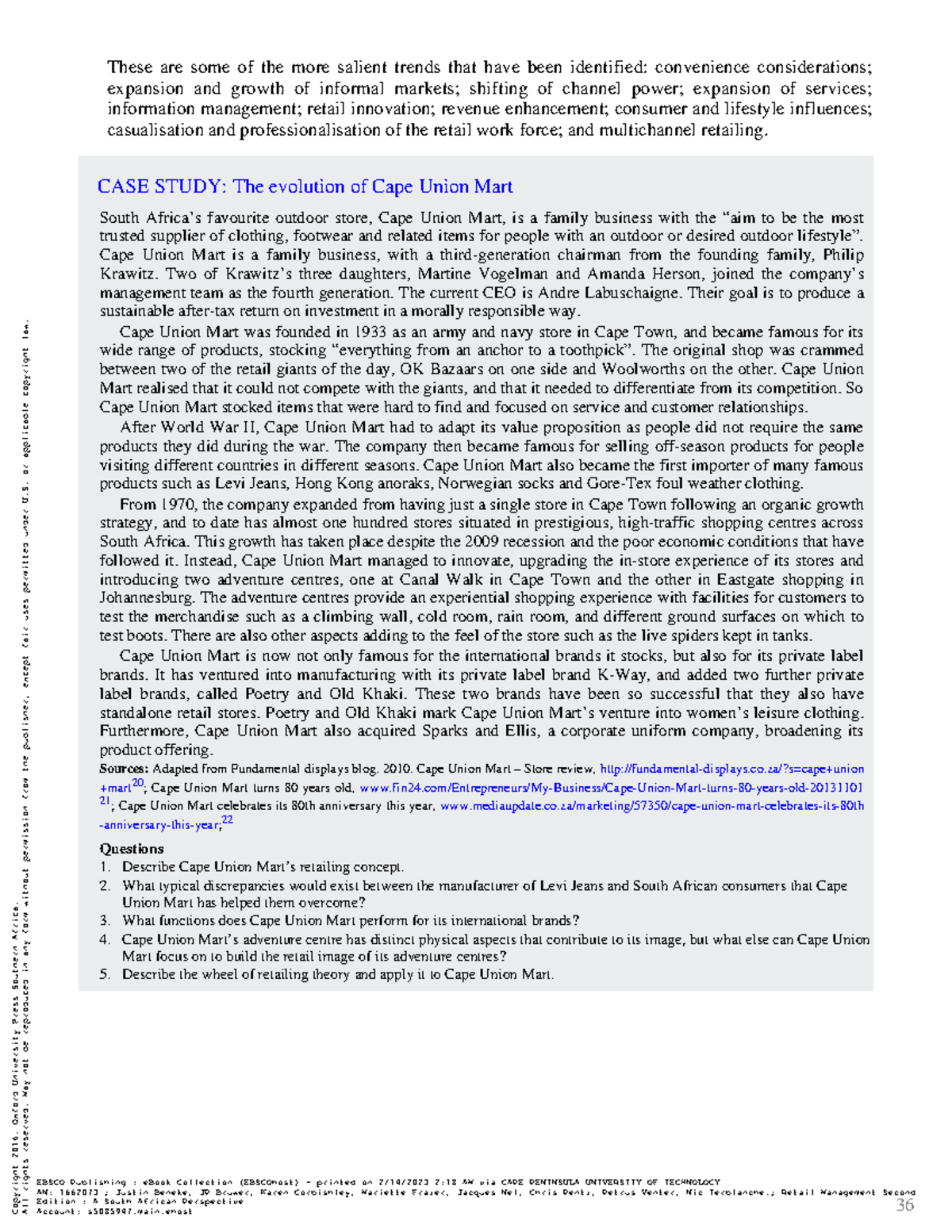 Case Study Retail Management - 36 5. 4. 3. 2. 1. These are some of the ...