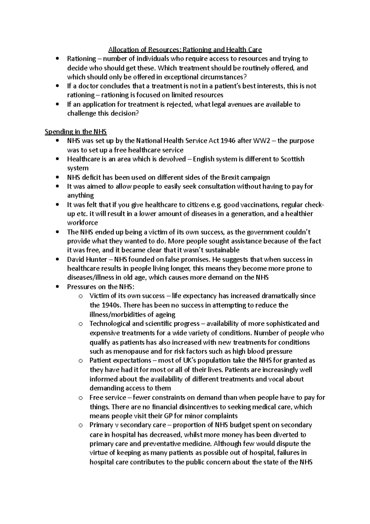 Allocation of Resources typed up notes - Allocation of Resources ...