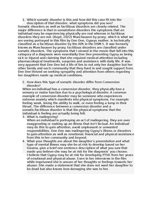 Julie Case Study 6-22-23 - I believe Julie is suffering from ...