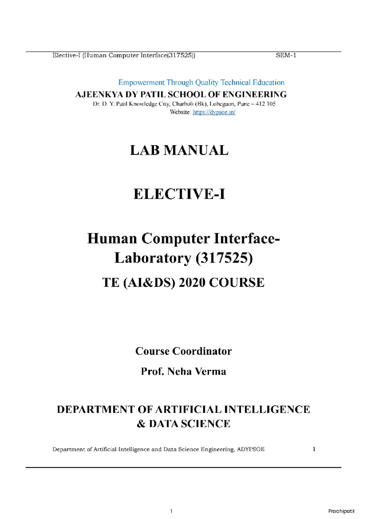 Lab Manual HCI - ... - Artificial Intelligence and Data Science - Studocu